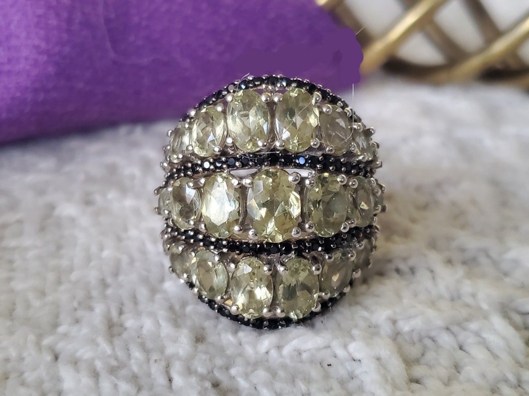 Chuck Clemency Sterling 925 Tourmaline Black Spinel Sz 7.75 Statement ...