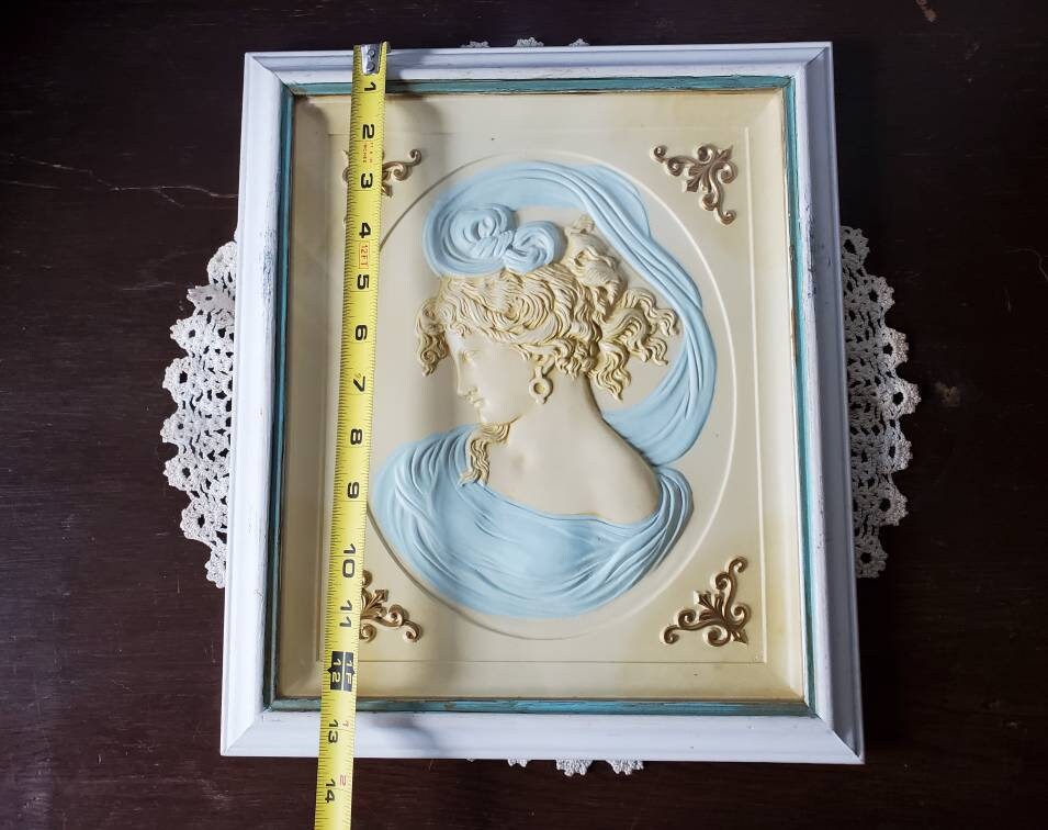 Vintage Embossed French Lady Bust Cameo Portraits. Framed. Set | Etsy