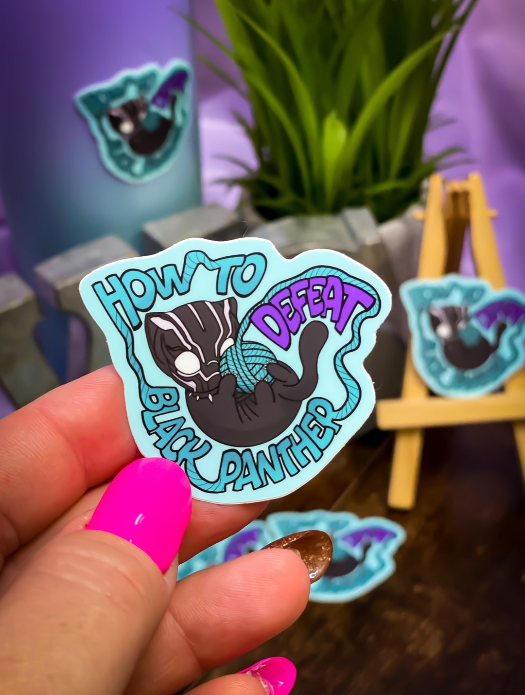 Sticker: Defeating a Black Panther - Etsy