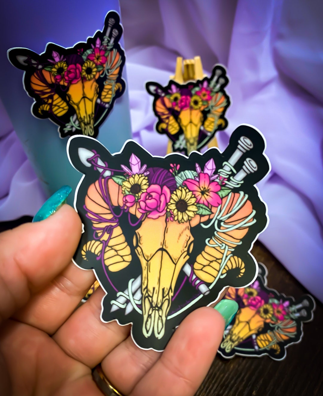 Sticker: Ram Skull - Etsy