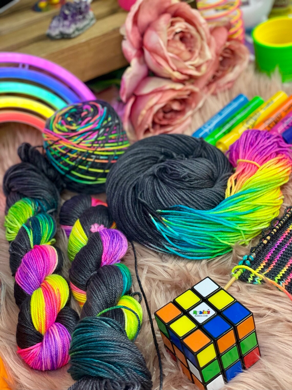 Gothic Lisa Frank - Indie Dyed Yarn - Etsy