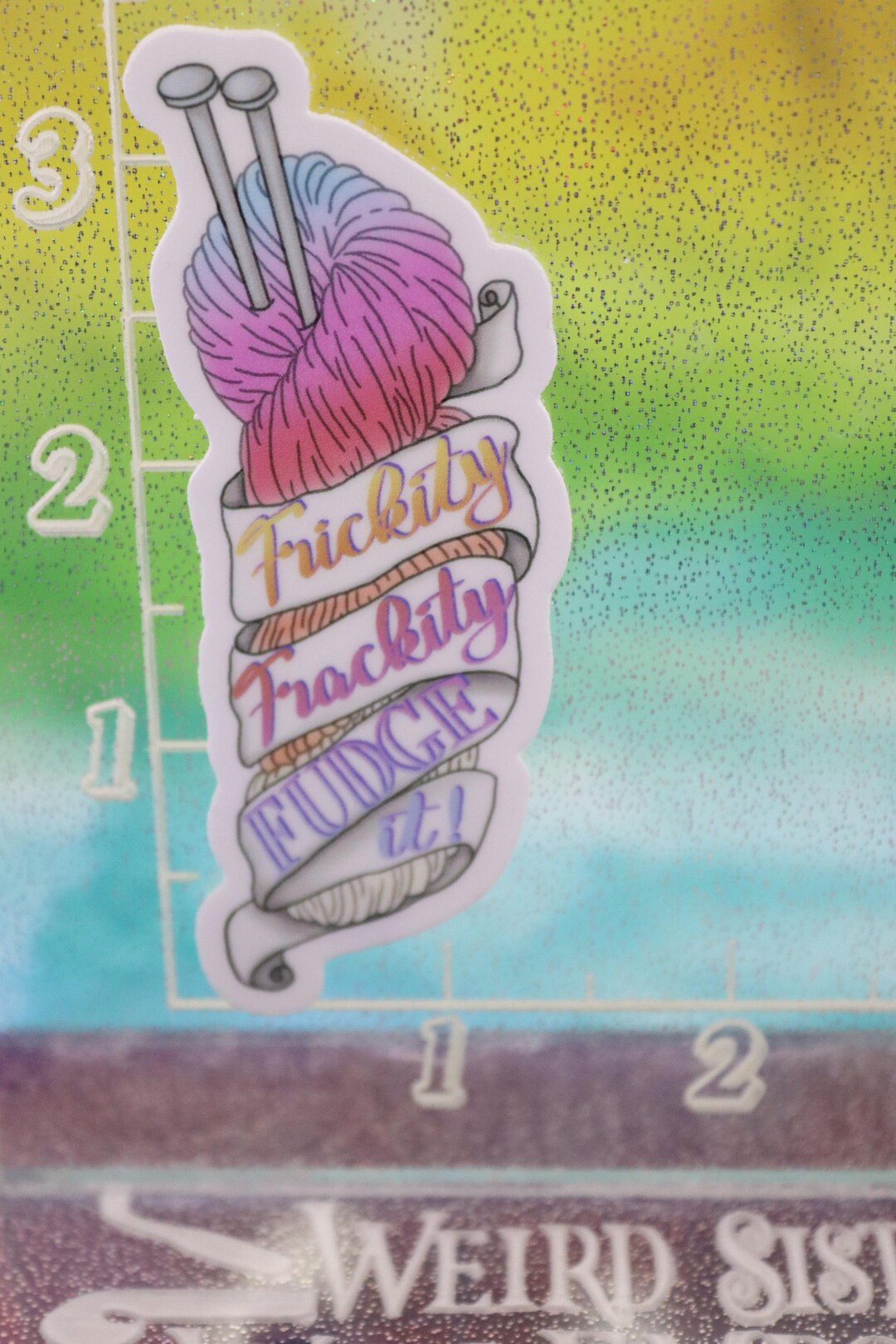 Sticker: Frickety Frackety Fudge It, Knit Version - Etsy