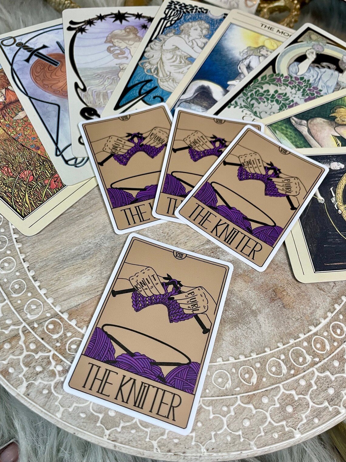Sticker: the Knitter Tarot Card | Etsy