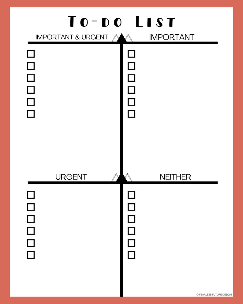 To Do List Matrix / Organization / Planner / Accomplish What You Need ...