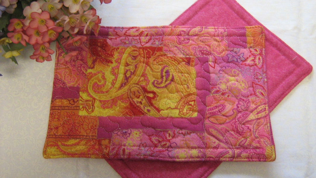 Set of Two Snack Mat Mug Rugs, Snack Mat Mini Placemats, Large Snack ...