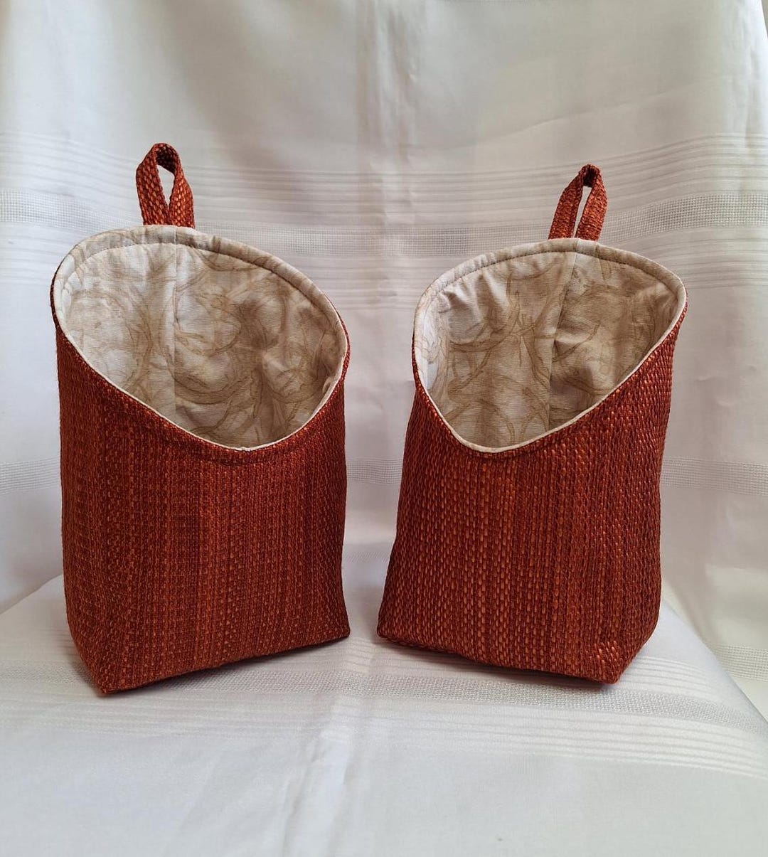 Weave Hanging Storage Pod, Rust Wall Pod, Weave Fabric Wall Pod, Shelf ...