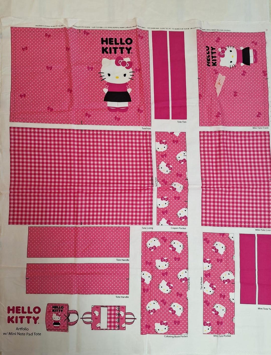 Hello Kitty Panel Artfolio With Mini Note Pad Tote, Hello Kitty Tote ...