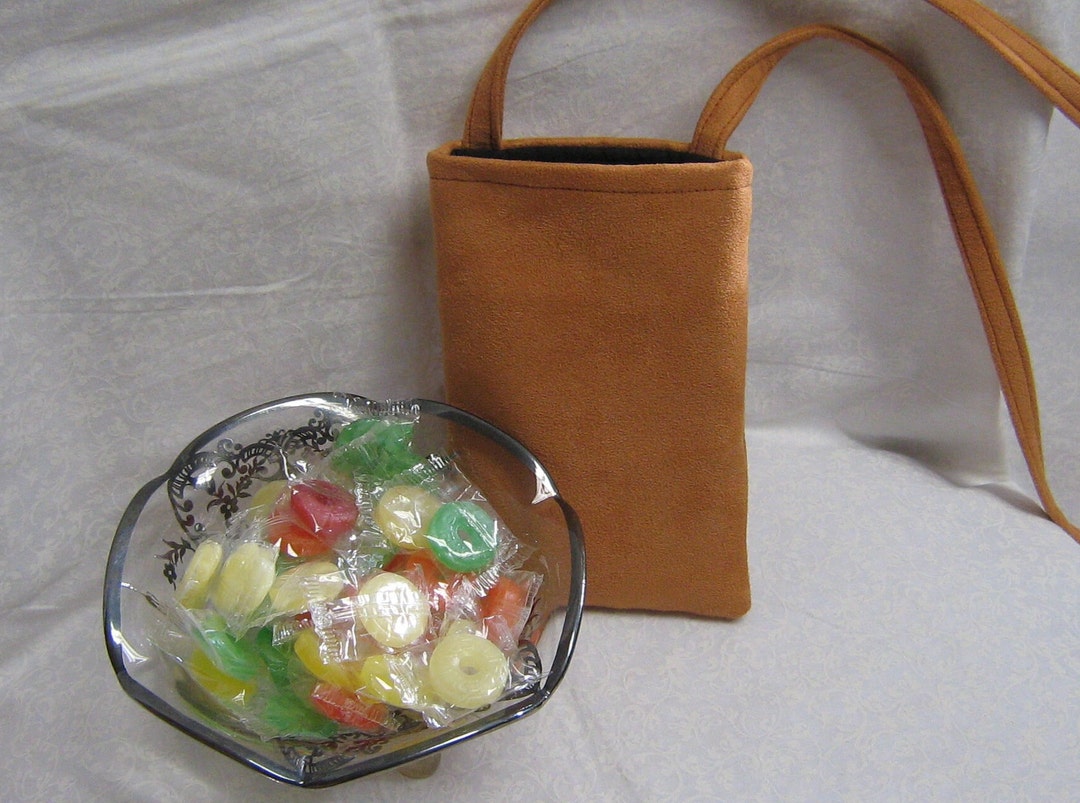 Minimalist Suede Handy Neck Pouch, Cell Phone Neck Pouch, Minimalist ...