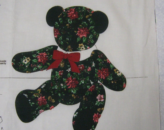 Cranston Teddy Bear Fabric Panel Vintage, Christmas Cut and Sew Teddy ...
