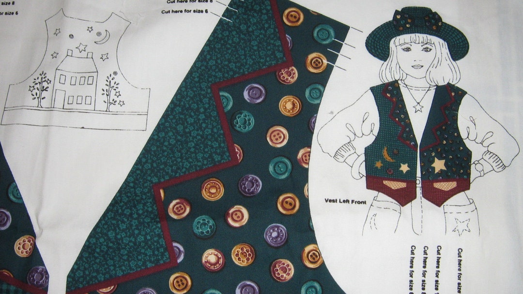 Starry Night Child's Hat and Vest Panel, the Cranston Collections Vest ...