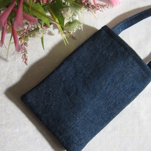 New Size Minimalist Blue Denim Handy Neck Pouch, Cell Phone Neck Pouch ...