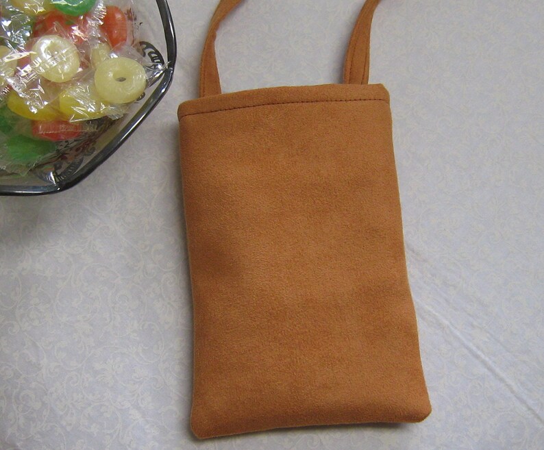 Minimalist Suede Handy Neck Pouch Cell Phone Neck Pouch - Etsy