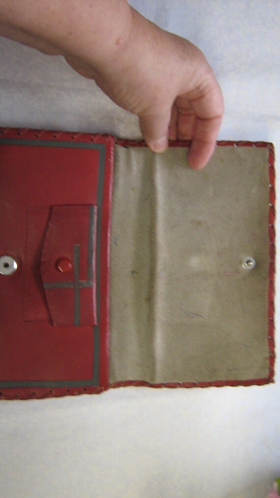 Antique Leather 1920's/30's Floral Clutch Wallet, Clu… - Gem