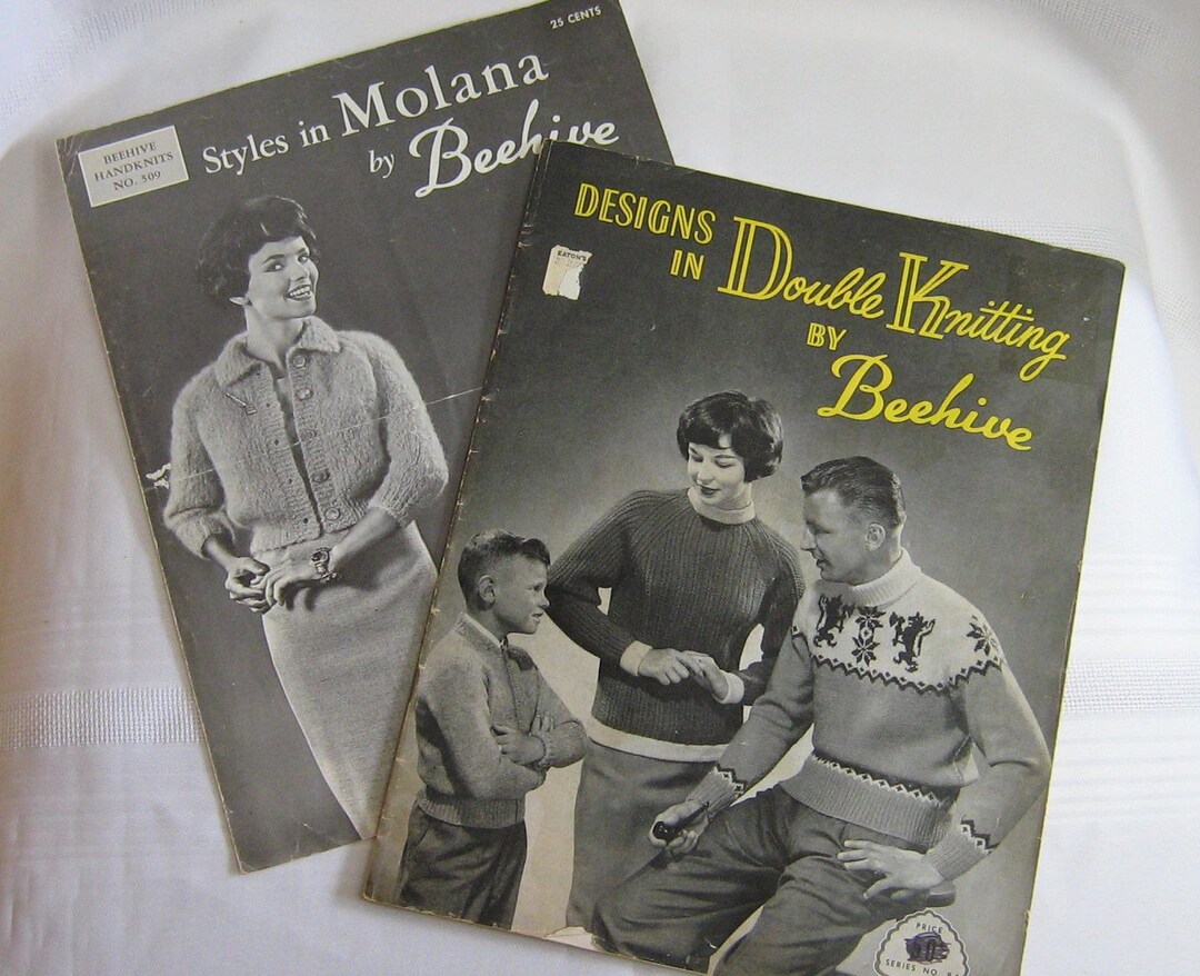 Designs in Double Knitting by Beehive, Vintage 1950's Beehive Handknits ...