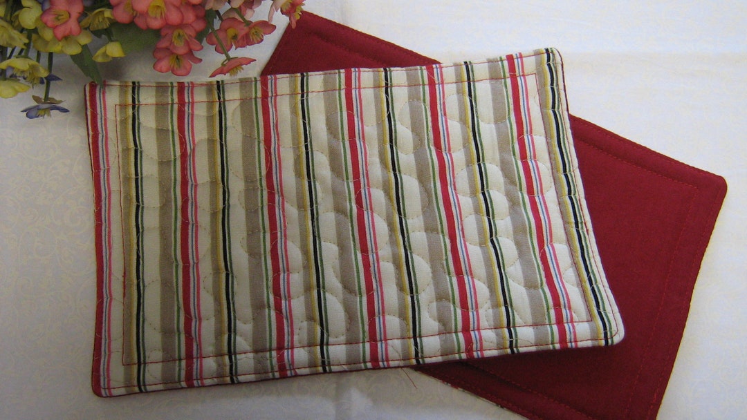 Snack Mat Mug Rugs, Set of Two Snack Mat Mini Placemats, Large Snack ...