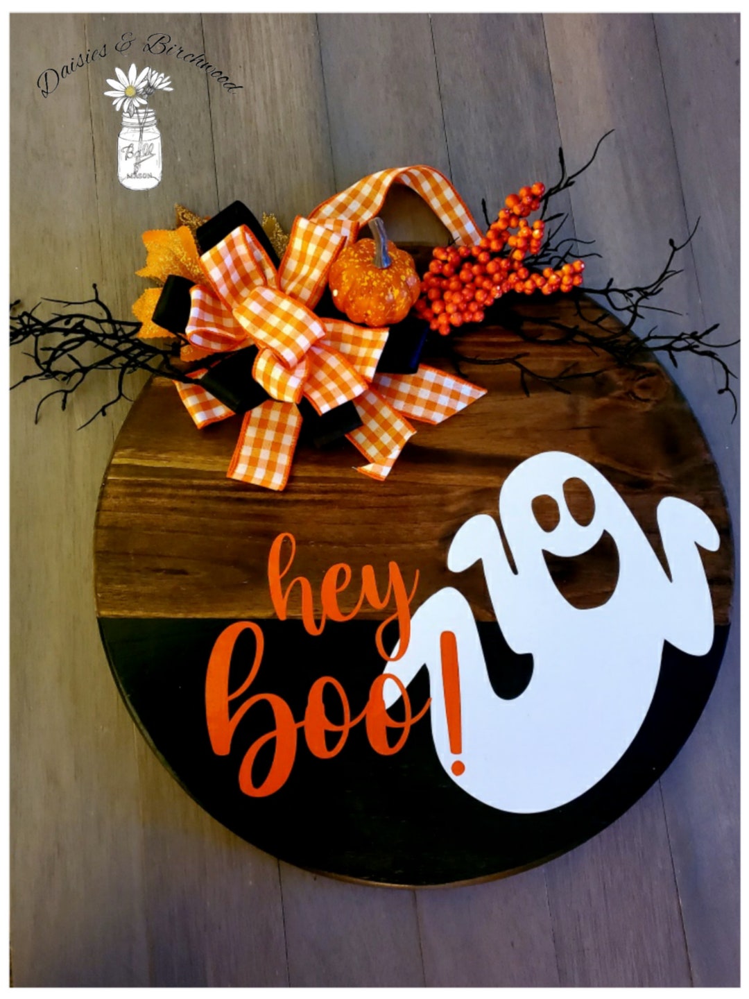 Hey Boo Wood Door Sign - Etsy