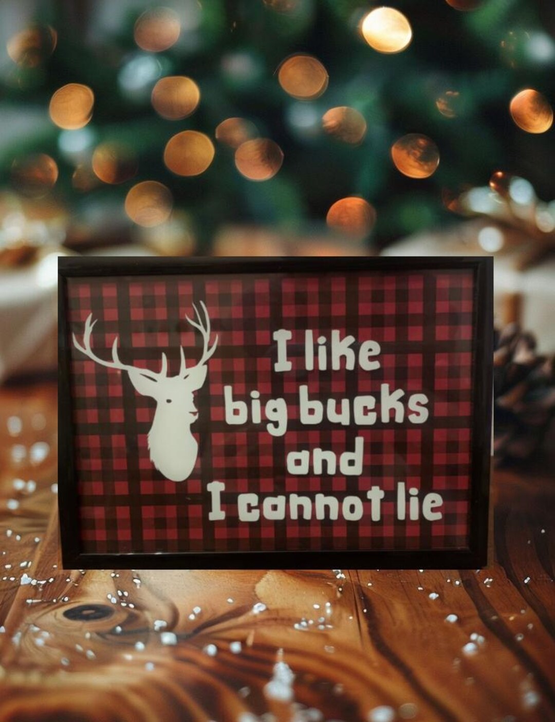 Framed Decor i Like Big Bucks and I Cannot Lie Black Frame With Red and ...