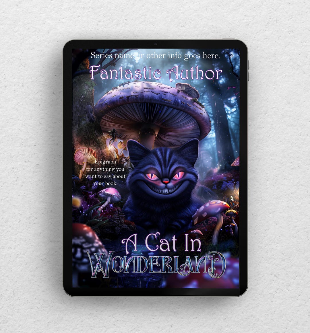 Premade Book Cover Design, A Cat in Wonderland, Ebook Cover, Fantasy ...