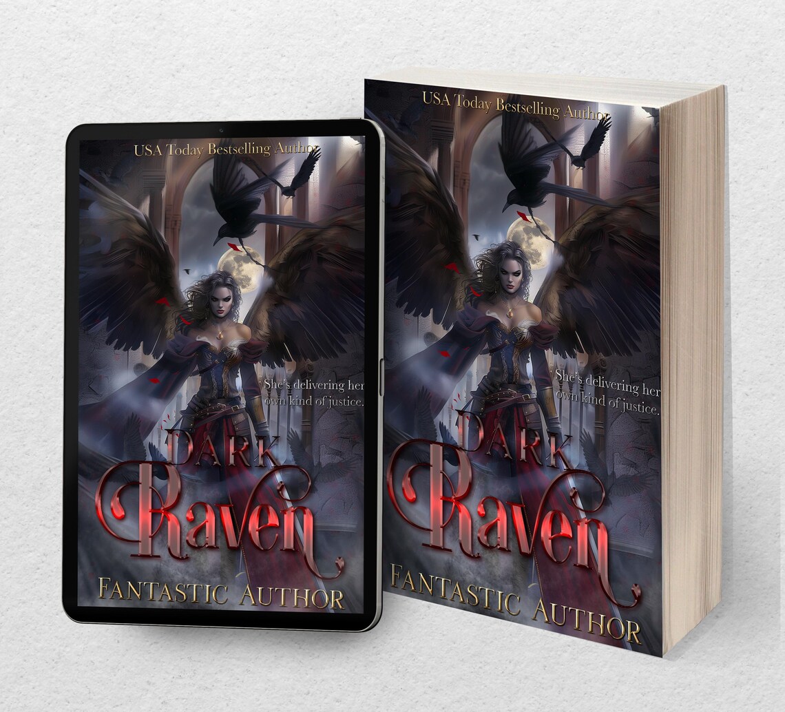 Premade Book Cover Design, Dark Raven, Avenging Angel, Ebook Cover ...