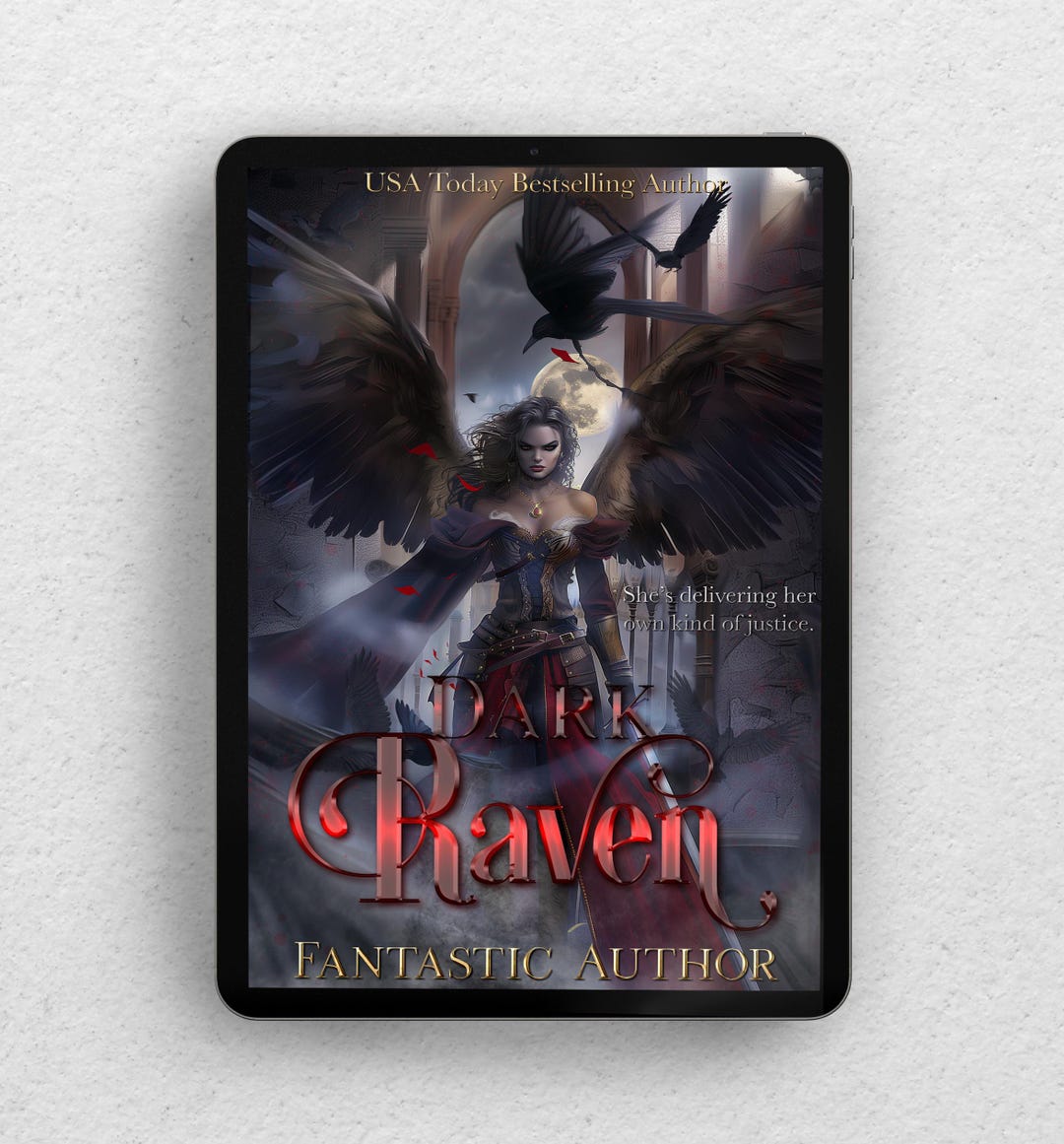 Premade Book Cover Design, Dark Raven, Avenging Angel, Ebook Cover ...