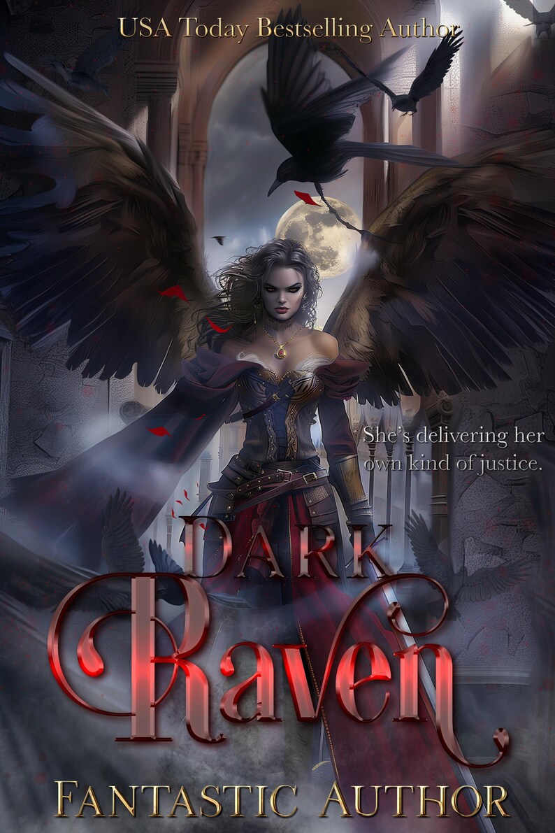 Premade Book Cover Design, Dark Raven, Avenging Angel, Ebook Cover ...