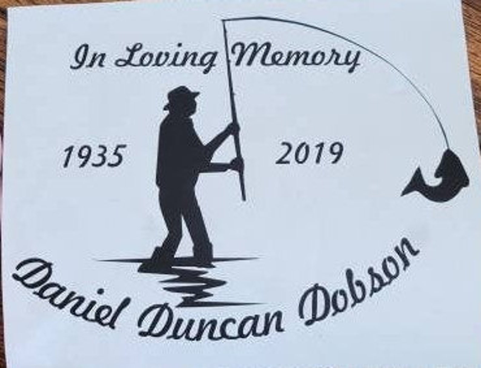 Custom in Loving Memory Fishing Decal in White - Etsy