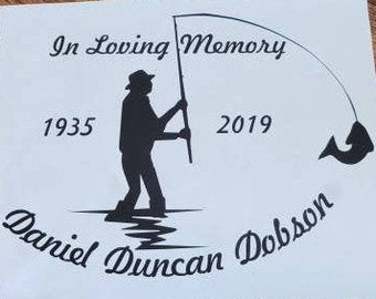 In Loving Memory Fishing Decals - Etsy
