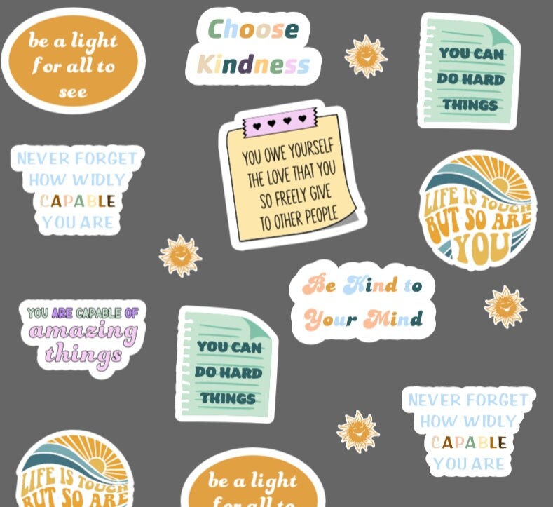 Inspirational Mental Health Sticker Set - Etsy