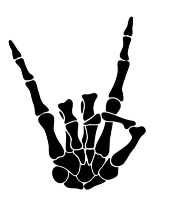 Skeleton Rock on Hand Decal Permanent Vinyl | Etsy