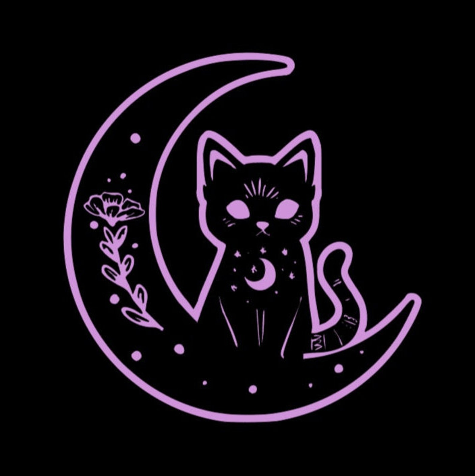Moon Kitty Spiritual Magical Witchy Wiccan Cat Decal - Etsy