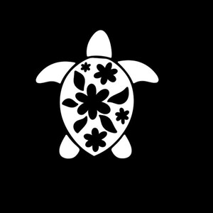Floral Turtle - Vinyl Decal - Etsy