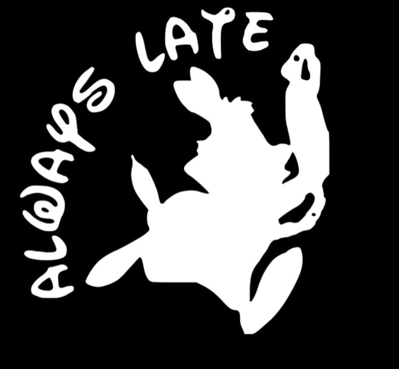 Always Late Disney© Alice in Wonderland© White Rabbit Decal - Etsy