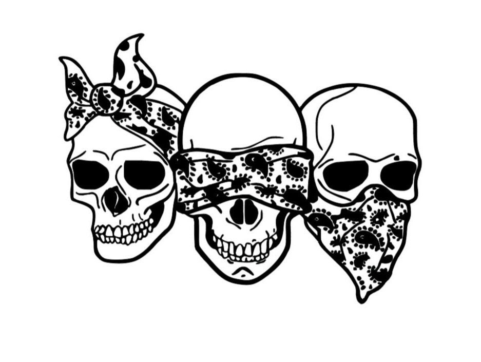 Hear No Evil see No Evil Speak No Evil Skulls Vinyl Decal - Etsy