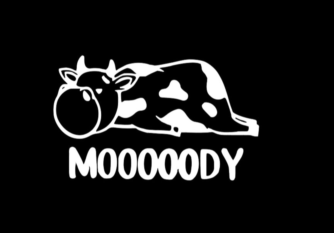 Moody Moo Cow Decal | Etsy
