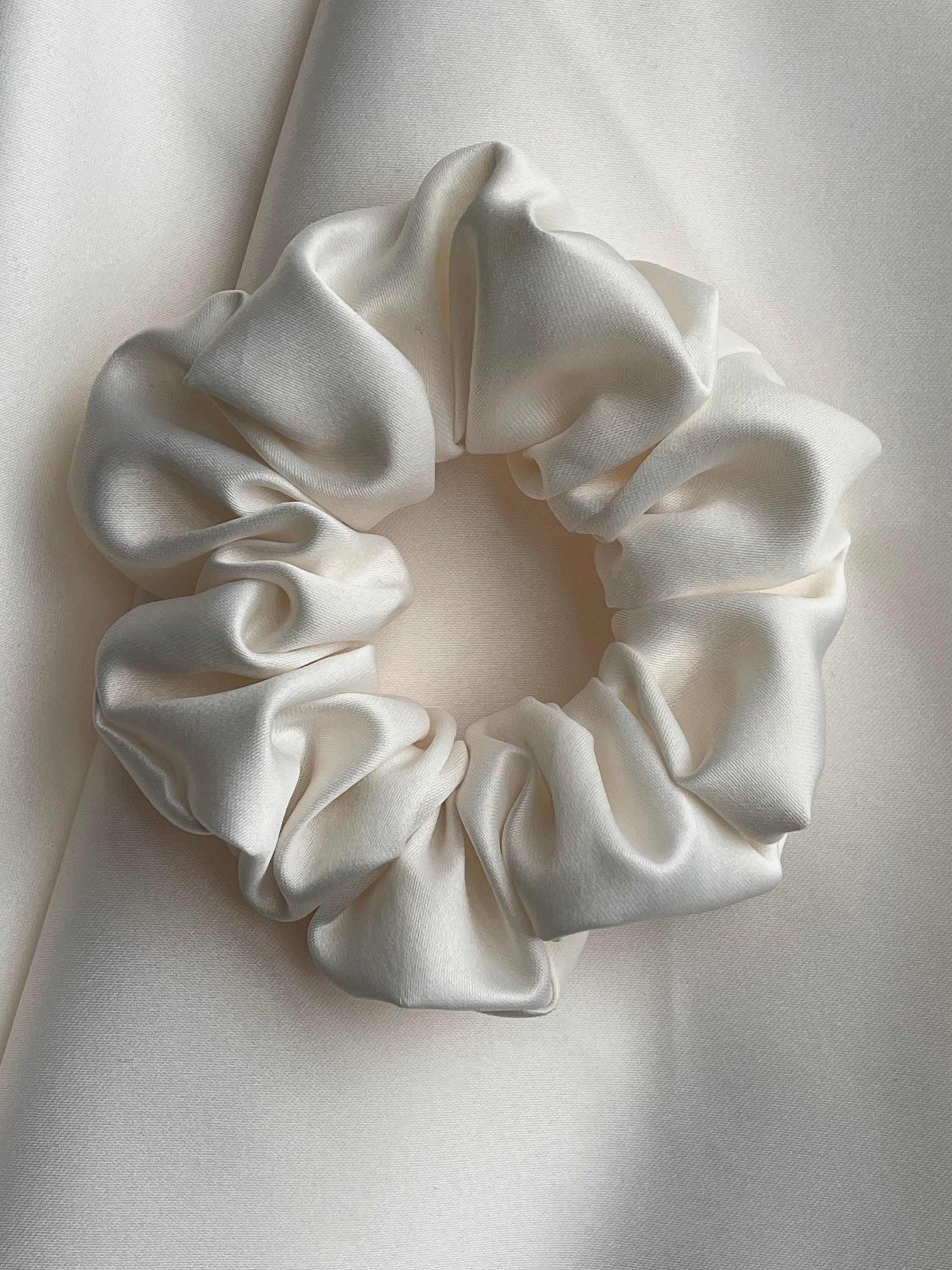 Bride Scrunchie White Satin Scrunchies Set ivory Scrunchie - Etsy UK