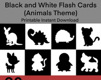 Printable PDF Newborn Baby Sensory Flashcardsx25 Black & | Etsy