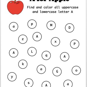 Printable PDF Find the Letters/alphabets Activity Sheets A-Z for Kid ...