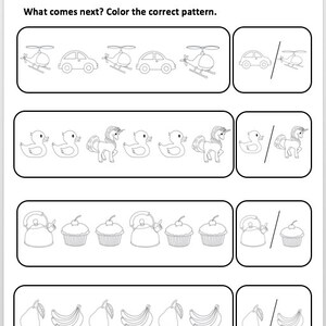 Printable PDF Patterns, Mathematics, for Kids, Children, Preschoolers ...