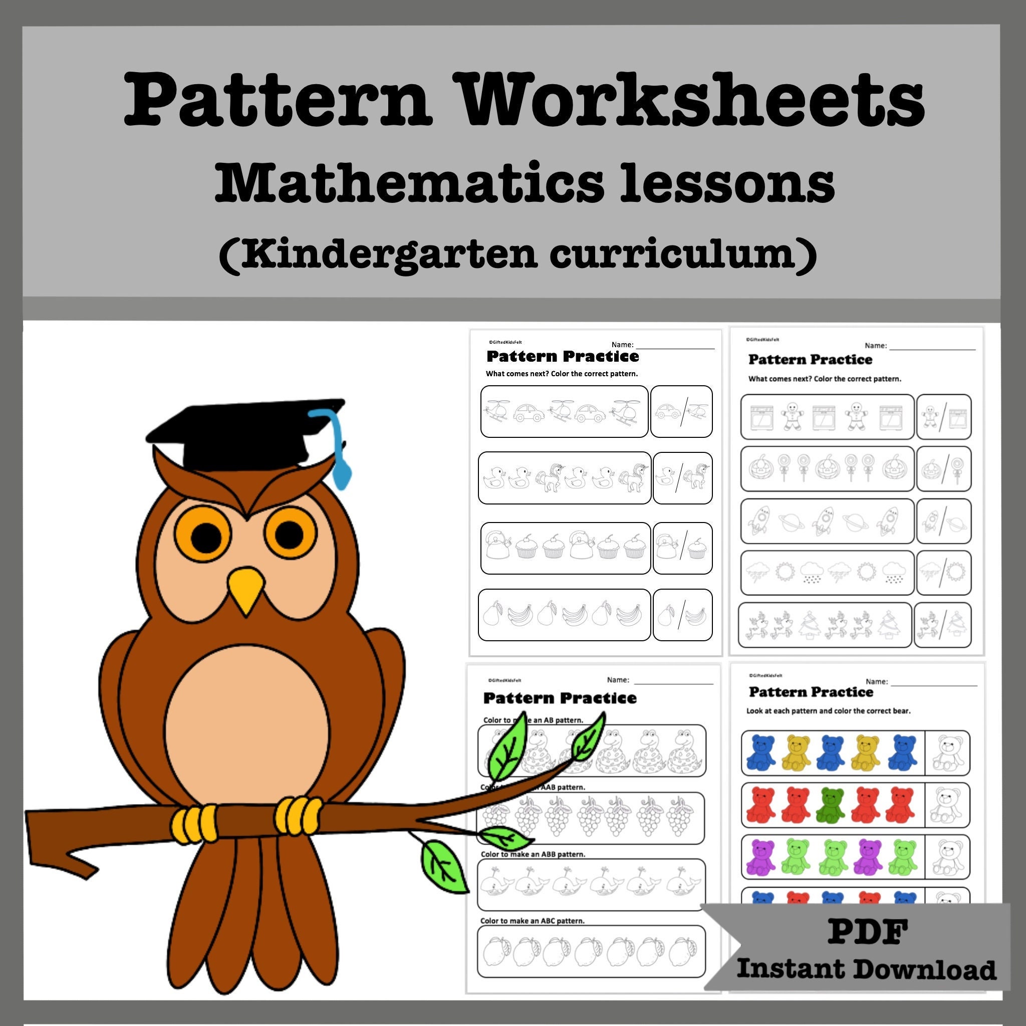 Printable PDF Patterns Mathematics for Kids Children - Etsy Canada