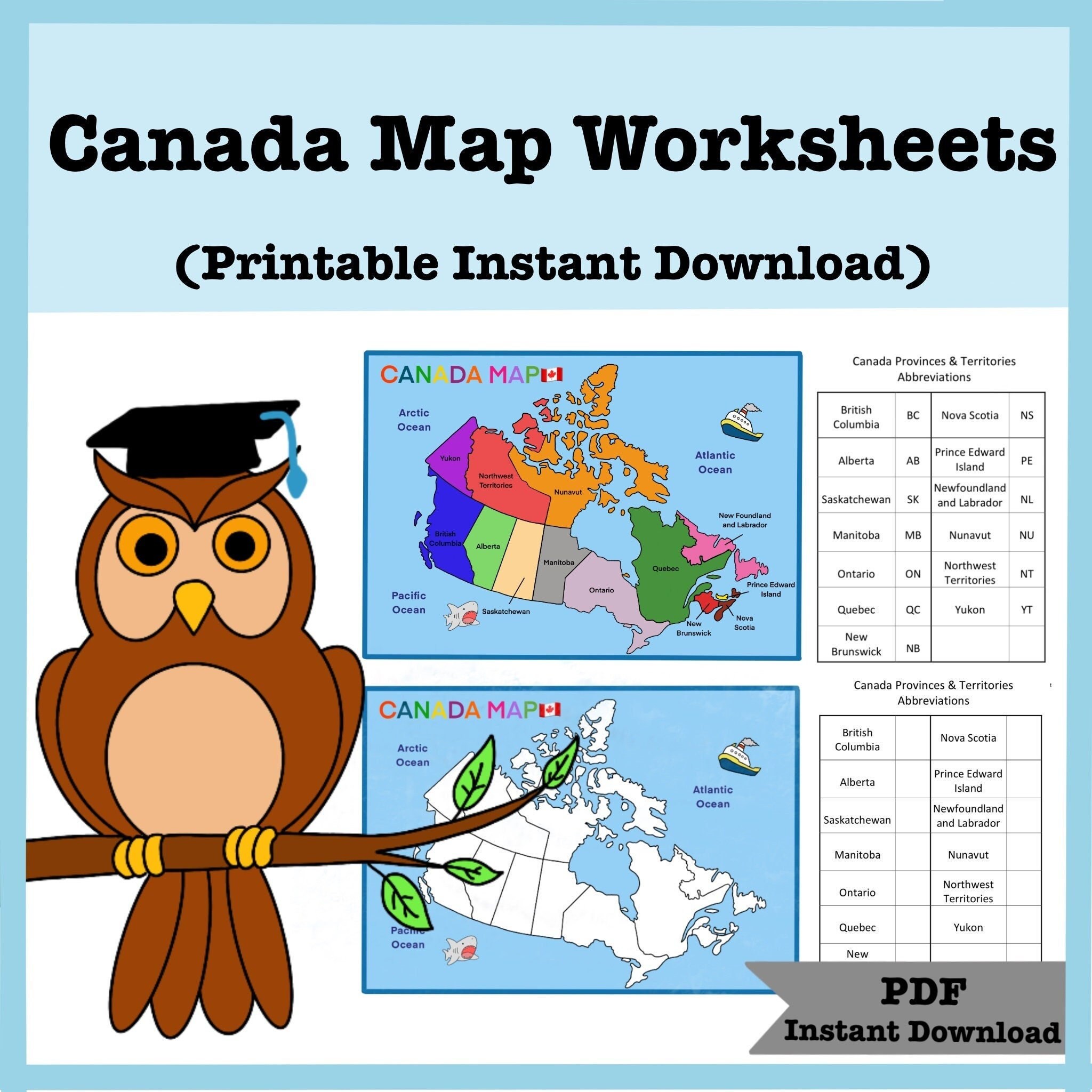 Canadian Symbols Worksheets