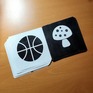 Printable PDF Newborn Baby Sensory Flashcardsx25, Black & White, for 0 ...