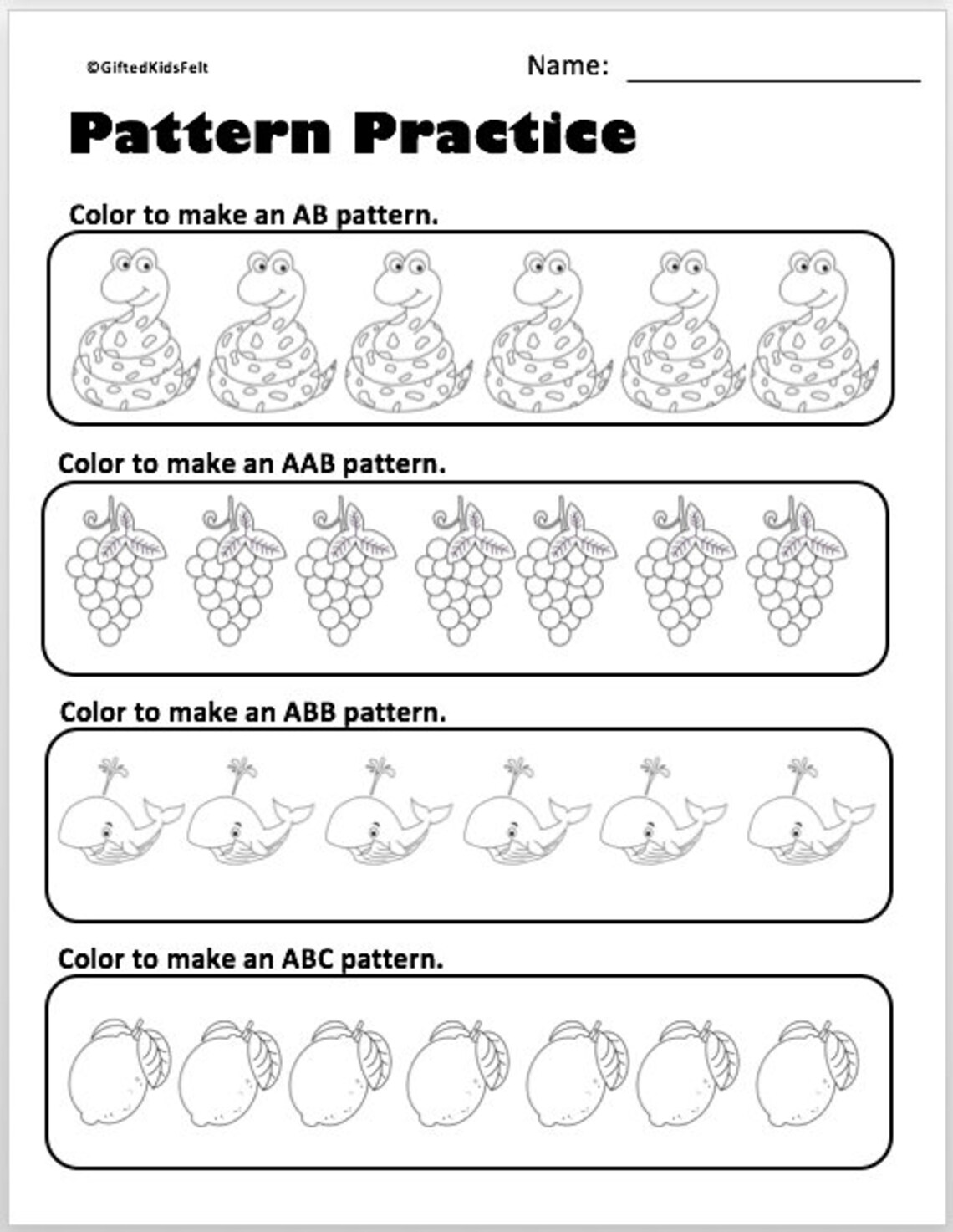 Printable PDF Patterns Mathematics for Kids Children - Etsy Canada