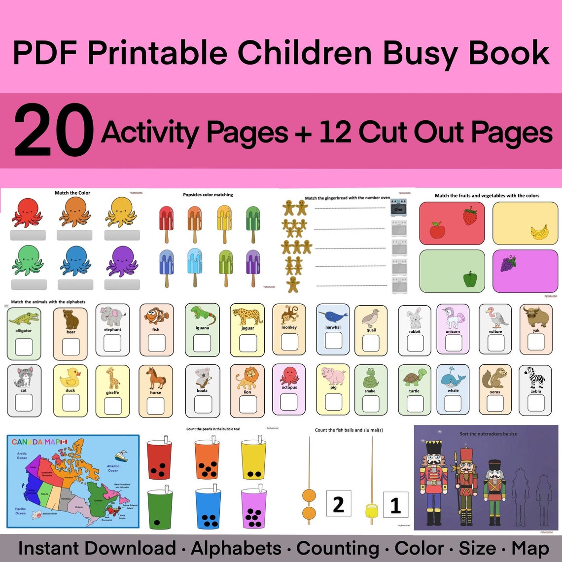 Toddler Learning Binder Book Busy Book Bundle PDF - Etsy