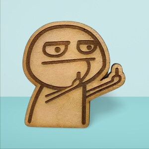 Middle Finger Troll Keychain - Funny Fuck Prank Hide Wooden - Etsy