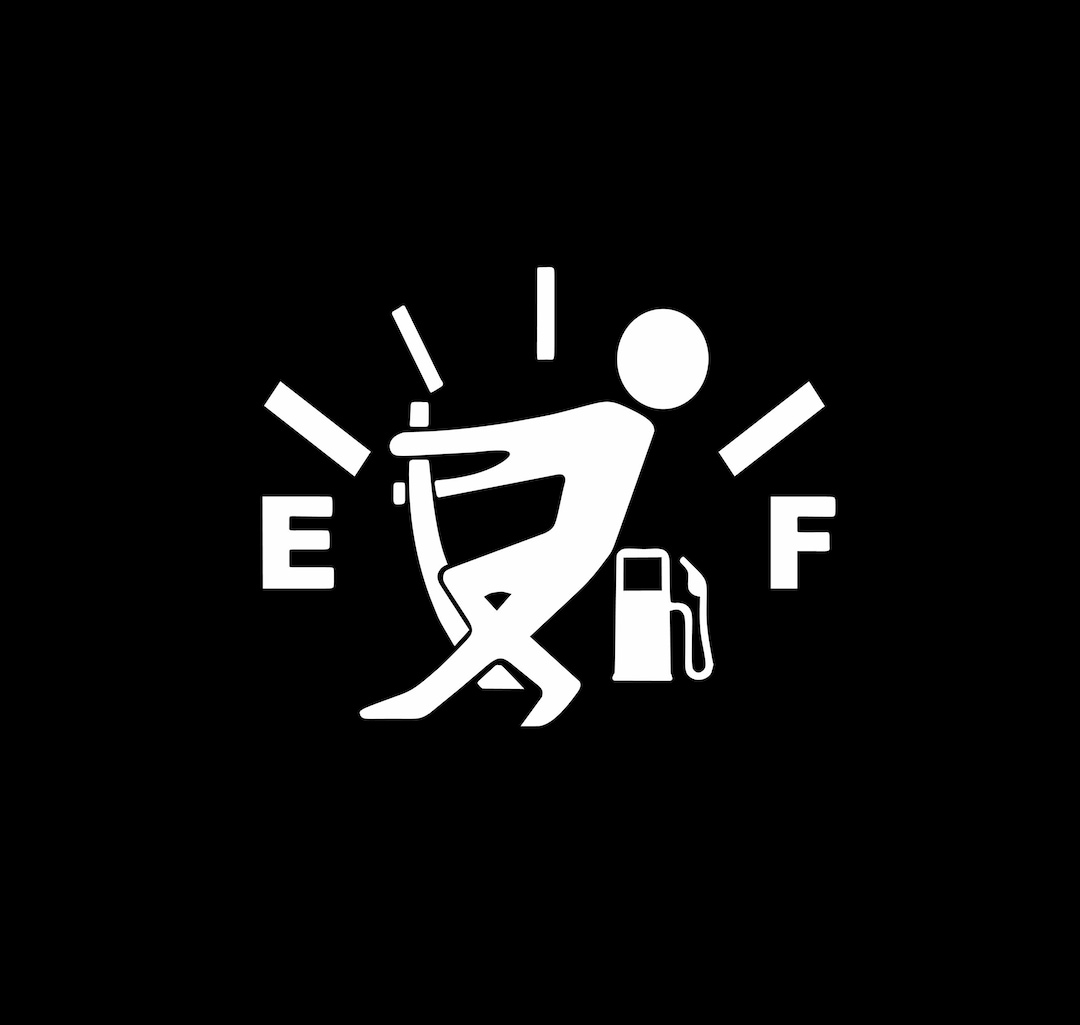 Funny Gas Gauge Empty Sticker - Stick Figure Biden Vinyl Stickers Decal ...