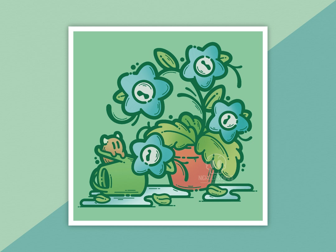 Flower Eyes Inktober Art Print - Etsy