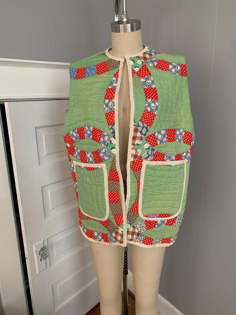 Green Quilted Vest - Etsy