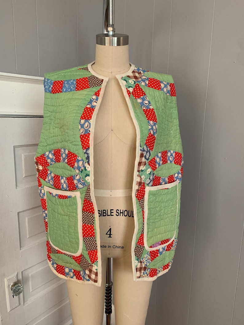 Green Quilted Vest - Etsy