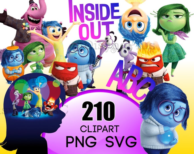 Outline SVG Files of Inside Out - Etsy