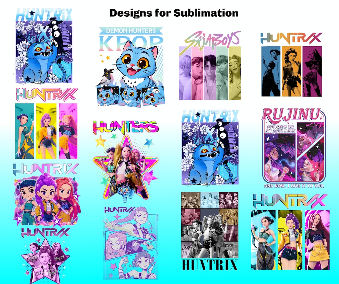 Kpop Clipart, Huntrix PNG SVG Bundle With Kpop Alphabet, Demon Hunters ...